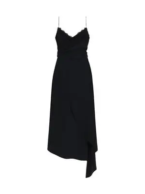 Moschino Midi Dress With Lace Detail - Black