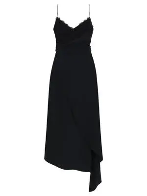 Moschino Midi Dress With Lace Detail - Black