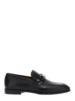FERRAGAMO Foster Loafers With Metal Detail - Black