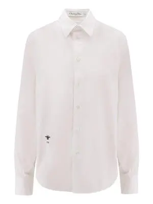Dior Cotton Shirt With Bee And Monogram Embroidery - Multicolor