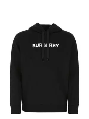 Burberry Cotton Logo Hoodie - Black