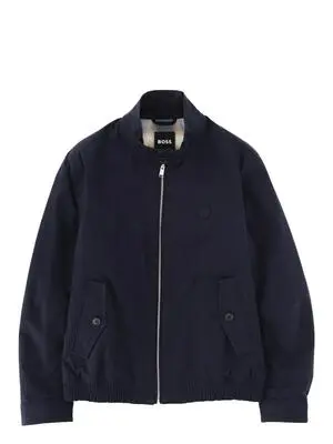 BOSS Cotton Blend Zip-up Jacket - Blue
