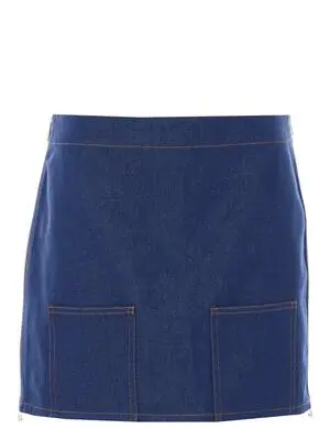 Fendi Ff Motif Denim A-line Skirt - Blue