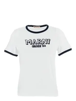 Marni Short Sleeve T-shirt With Embossed Logo - Multicolor