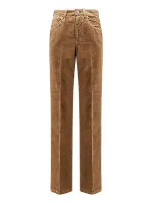 Saint Laurent Wide Leg Corduroy Trousers - Multicolor