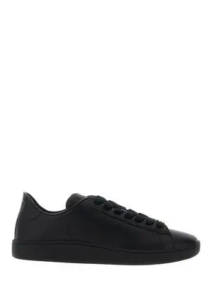 Valentino Garavani VALENTINO GARAVANI Royco Napped Calf Leather Lace-Up Sneakers Black