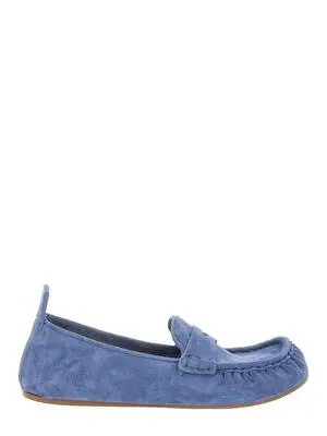 Acne Studios Suede Loafers With Rounded Toe And Pull-tab - Multicolor