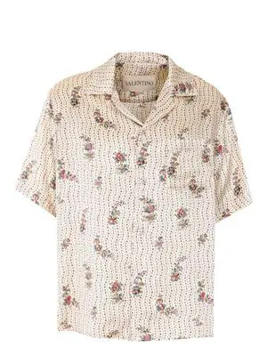 Valentino Garavani Papier Floral Print Bowling Shirt - Multicolor
