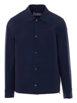 Herno Shacket With Classic Collar - Blue