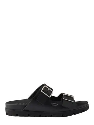 Prada Double-strap Buckle Sandals - Black