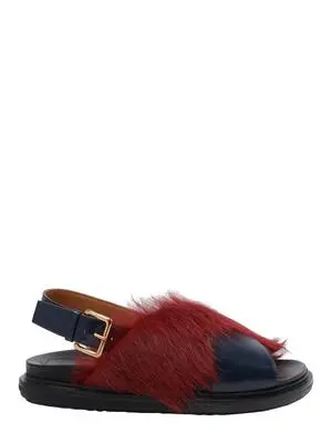 Marni Marni Fussbett Sandals With Long Hair Effect Multicolor