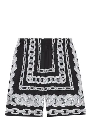 Versace VERSACE Medusa Chain Silk Shorts Multicolor
