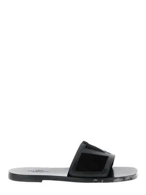Valentino Garavani Viva Superstar Nappa And Suede Slides - Black