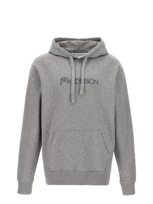 JW Anderson Embroidered Logo Hoodie - Gray