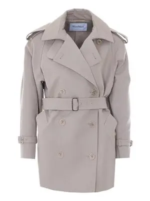 Max Mara Belted Trench Coat - Gray