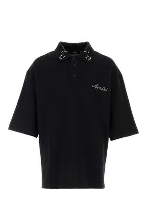 Amiri Piquet Polo Shirt - Black