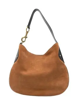 Mulberry Suede Shoulder Bag With Gold-tone Hardware - Brown