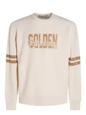 GOLDEN GOOSE GOLDEN GOOSE Crew Neck Cotton Sweatshirt With Striped Sleeves Multicolor