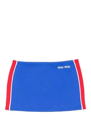 Miu Miu Straight Skirt With Side Stripe Detail - Blue