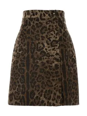 Dolce & Gabbana Embroidered Wool Skirt - Multicolor