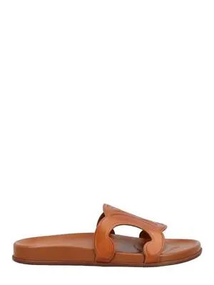 Celine Triomphe Suede Leather Slides - Multicolor