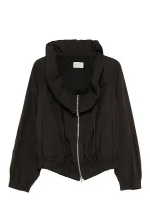 Dries Van Noten DRIES VAN NOTEN Zip-Up Jacket With Gathered Neckline Brown