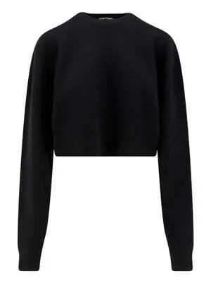 TOM FORD Cropped Wool And Cashmere Blend Sweater - Black