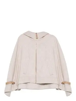 Max Mara Wool Hooded Cape - Multicolor