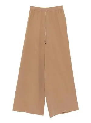 Max Mara MAX MARA Silk Wide Leg Trousers Cream