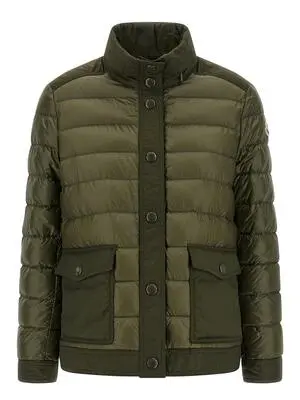 Moncler Origan Quilted Down Jacket With Removable Hood - Green