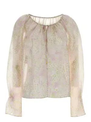 Alberta Ferretti Printed Crepe Blouse - Multicolor