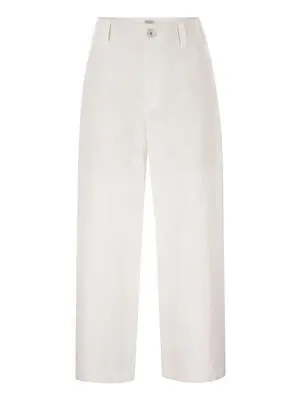 BRUNELLO CUCINELLI BRUNELLO CUCINELLI Crop Cotton And Linen Gabardine Chino Trousers