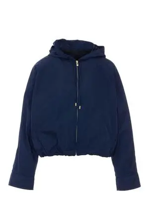 Alaïa Hooded Windbreaker Jacket - Blue