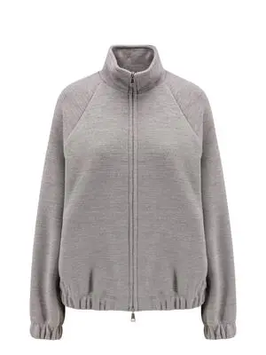 MAX MARA Max Mara Double Wool-Cotton Zip-Up Sweatshirt