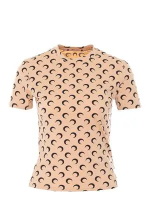 MARINE SERRE Recycled Moon Jersey Second Skin T-shirt - Cream