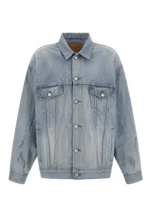 Balenciaga Masking Tape Denim Jacket - Blue