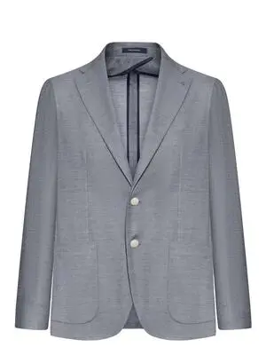 Tagliatore TAGLIATORE Monte Carlo Tailored Linen Blend Jacket Blue