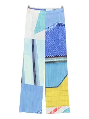 Issey Miyake PLEATS PLEASE ISSEY MIYAKE Geometric Print Pleated Trousers Multicolor
