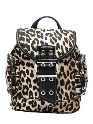 GANNI GANNI Leopard Print Backpack Cream