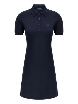 COURREGES Courrèges Piqué Cotton Polo Mini Dress - Blue