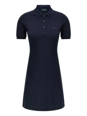 COURREGES Courrèges Piqué Cotton Polo Mini Dress - Blue