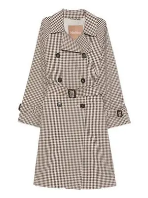 Max Mara Checked Cotton Blend Trench Coat - Multicolor