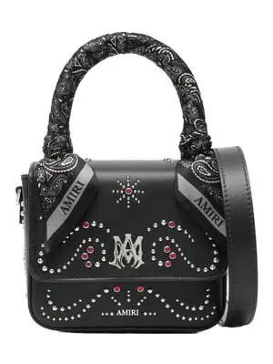 Amiri Studded Leather Mini Bag With Detachable Strap - Black