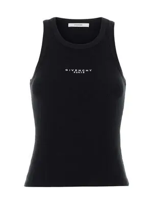 Givenchy Stretch Cotton Tank Top - Black