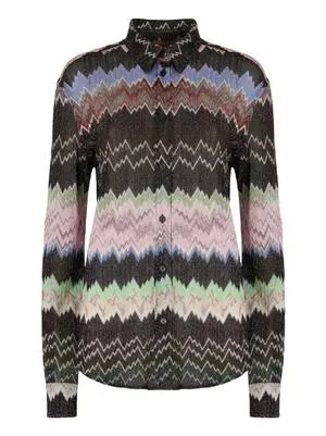 Missoni Zig Zag Patterned Long Sleeve Shirt - Multicolor