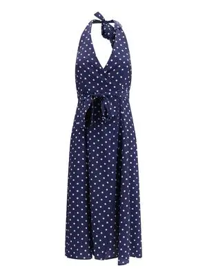 P.A.R.O.S.H P.A.R.O.S.H. Polka-Dot Silk Halter Neck Dress