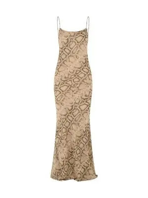 Andamane Snake Print Ninfea Dress - Cream