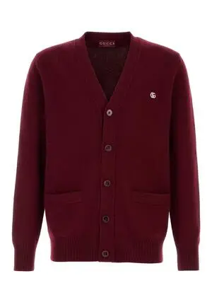 Gucci Burgundy Wool Blend Cardigan - Red