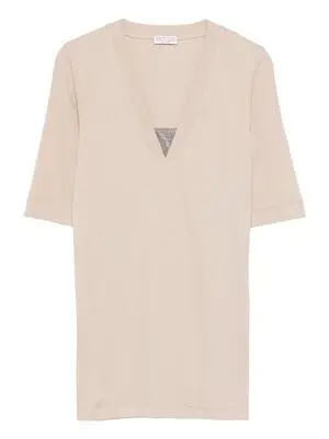 Brunello Cucinelli Cotton V-neck Sweater - Multicolor