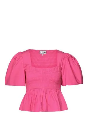 GANNI GANNI Cotton Top With Wide Sleeves